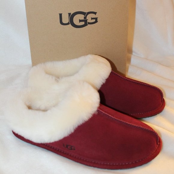 UGG | Shoes | Nib Ugg Moraene Suede Shearling Slide Slippers Kiss Pink ...